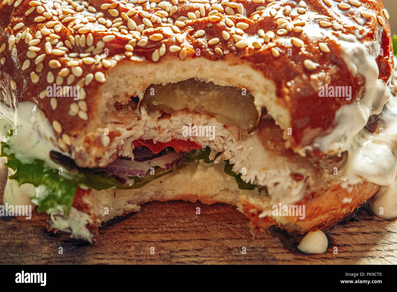 Bitten hamburger hi-res stock photography and images - Alamy