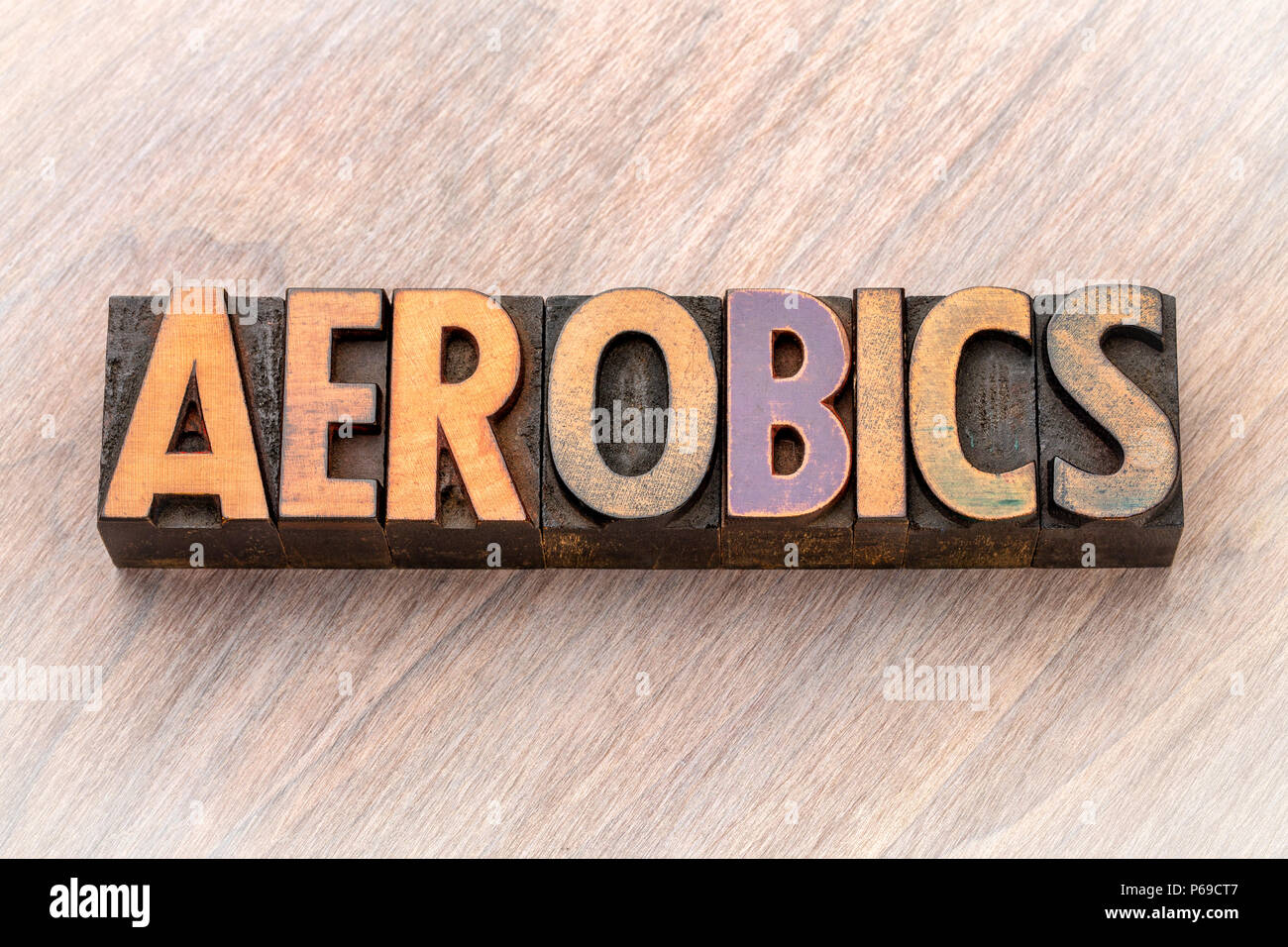aerobics - word abstract in vintage letterpress wood type printing ...