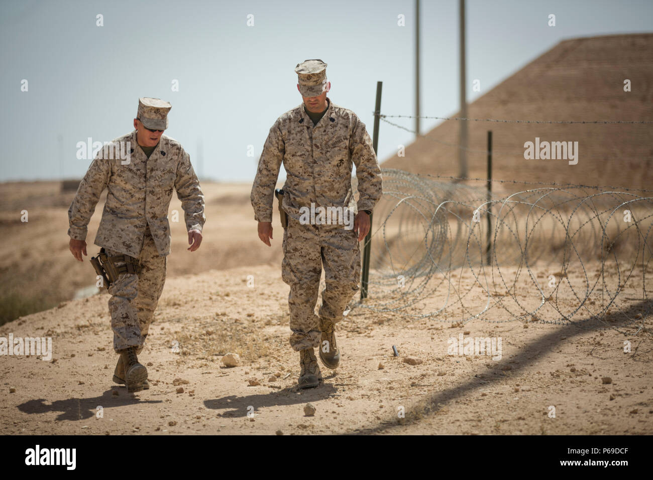U.S. Marine Corps Sgt. Maj. Lawrence Fineran (left), sergeant major of ...