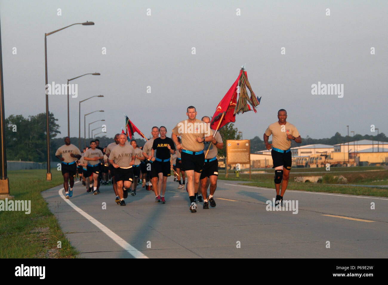 Lt. Col. Joshua LaMotte (center), commander of 703rd Brigade Support ...