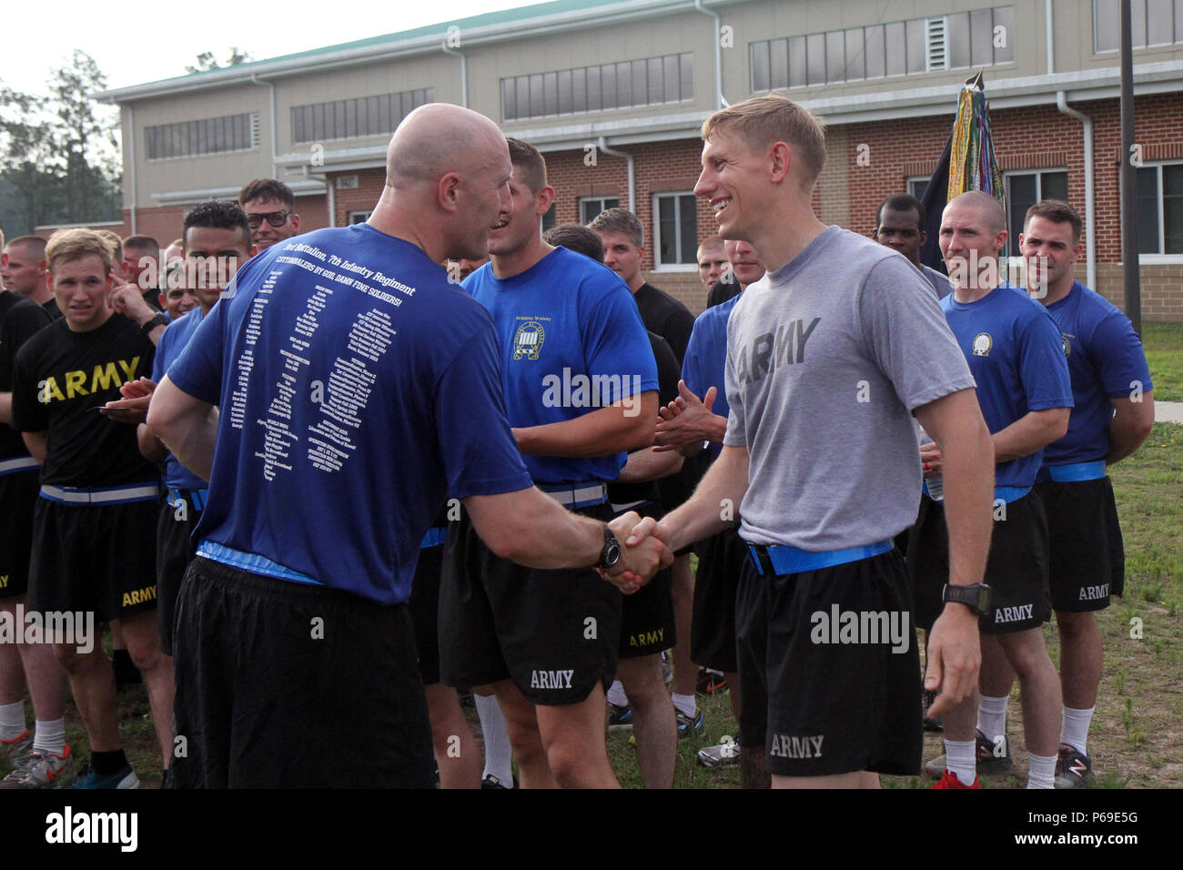 Lt. Col. Brian Ducote (left), commander of 3rd Battalion, 7th Infantry ...