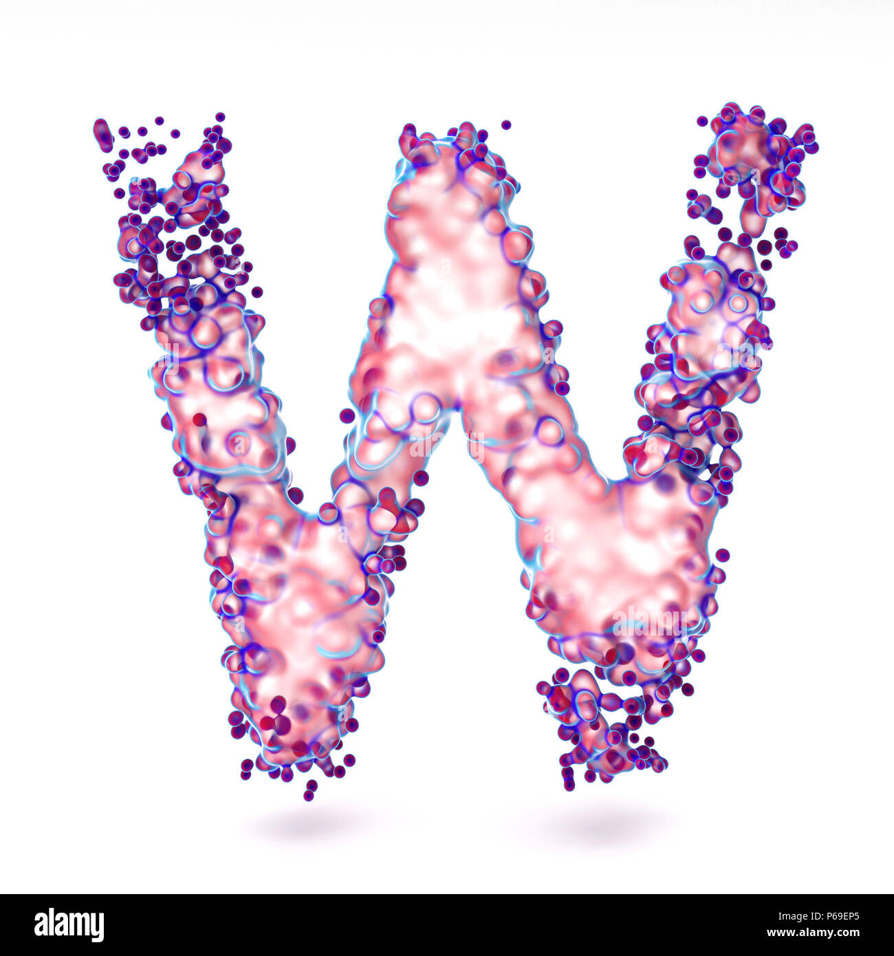 3D Letter W with abstract biological texture Stock Photo - Alamy