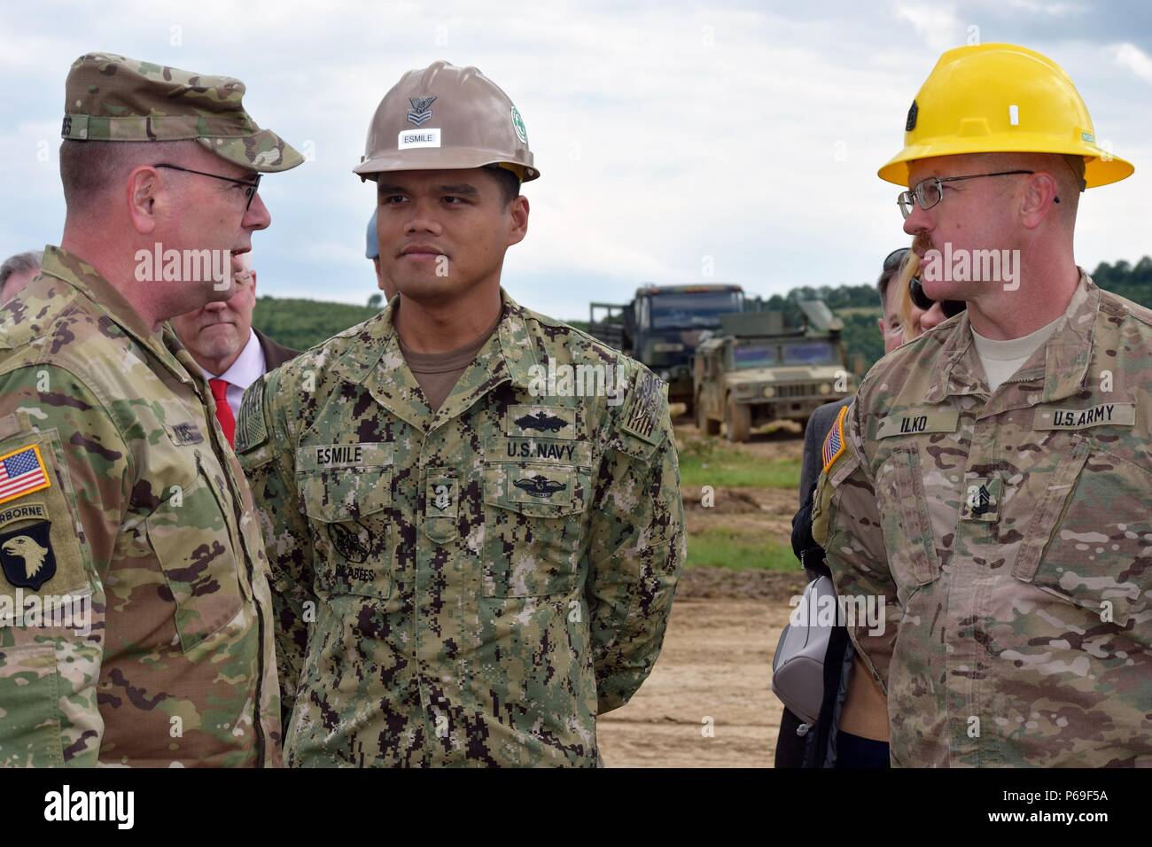1st Sgt. Michael Ilko (right), vertical construction expert with the ...
