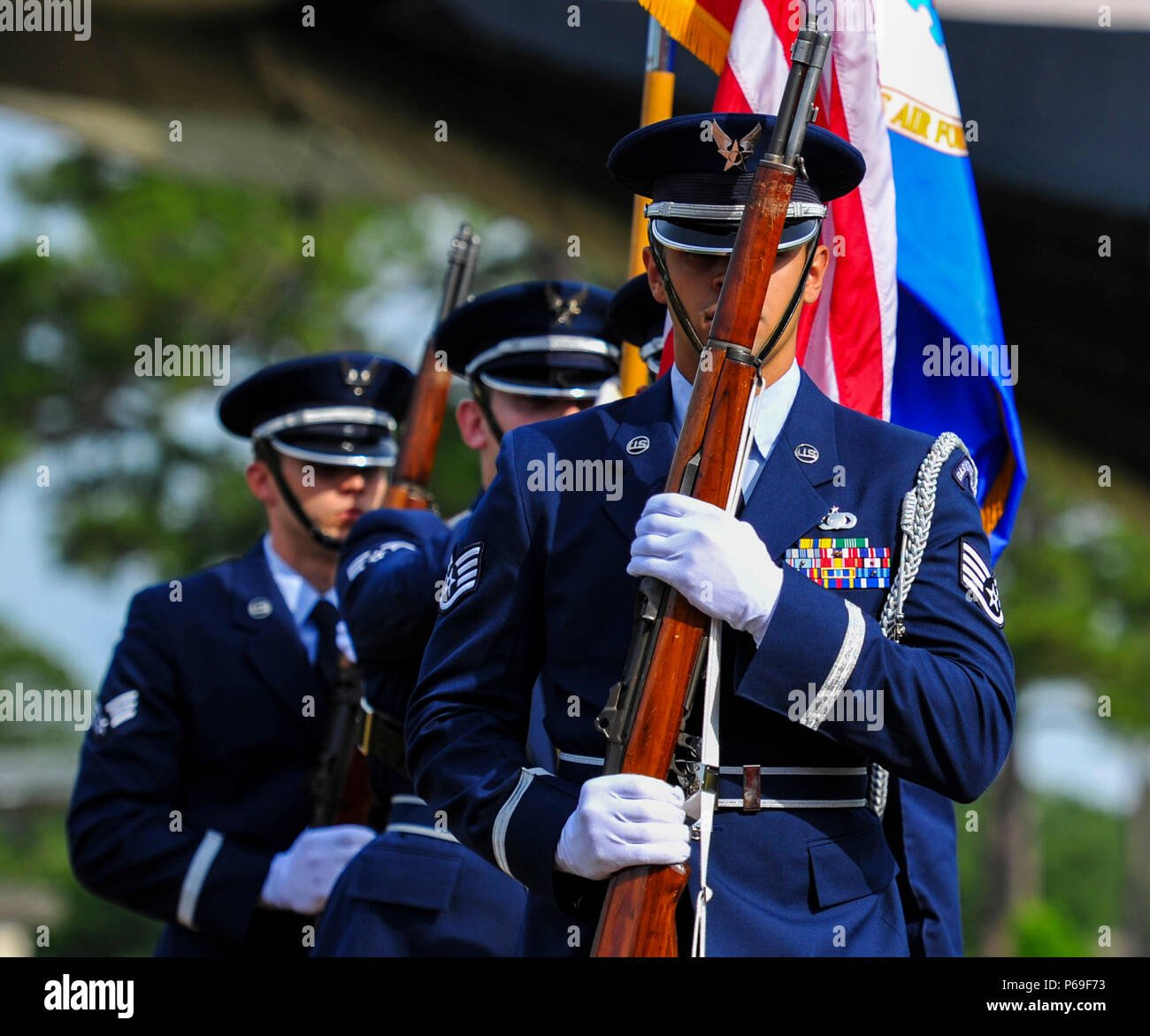 The Hurlburt Field Honor Guard presents the colors during the Gold Star ...