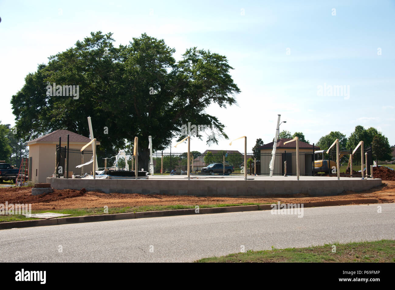 Maxwell AFB, Ala. - Construction continues on the splashpad near the ...