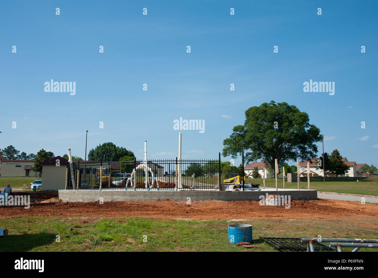 Maxwell AFB, Ala. - Construction continues on the splashpad near the ...
