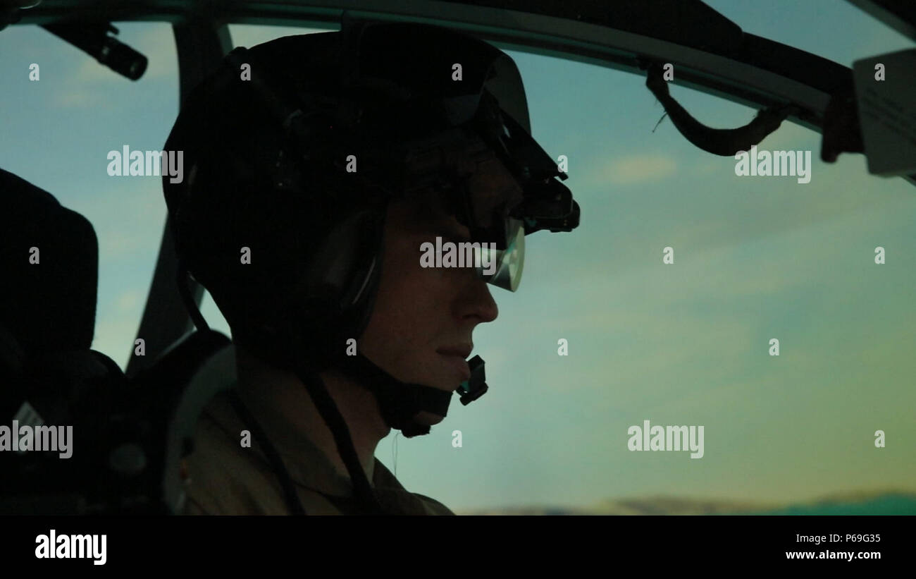 A pilot with Marine Light Attack Helicopter Squadron (HMLA) 169 ...