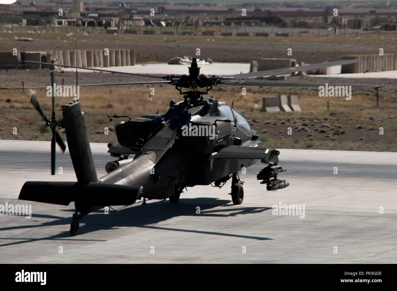 A U.S. Army AH-64 Apache helicopter from the 3rd Combat Aviation ...