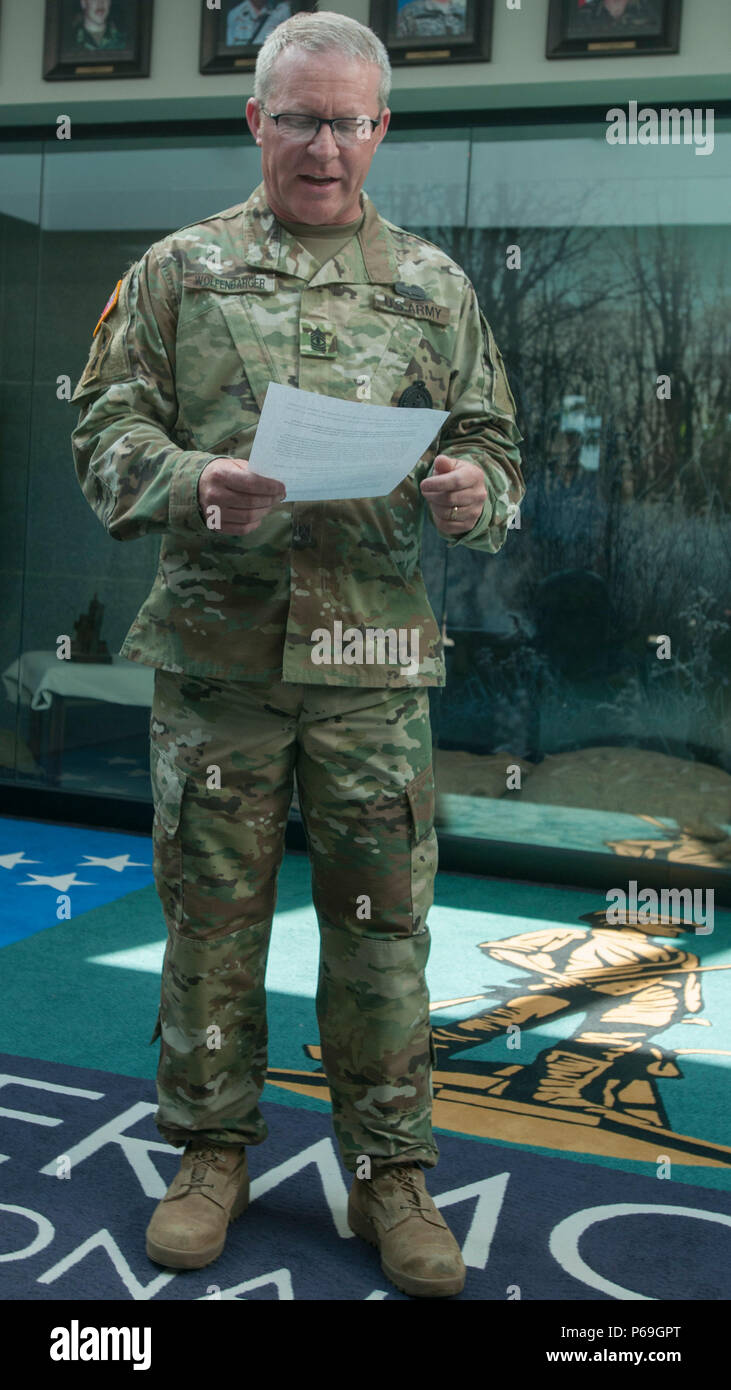 U.S. Army 1st Sgt. Jerry Wolfenbarger, assigned to the Recruiting and ...