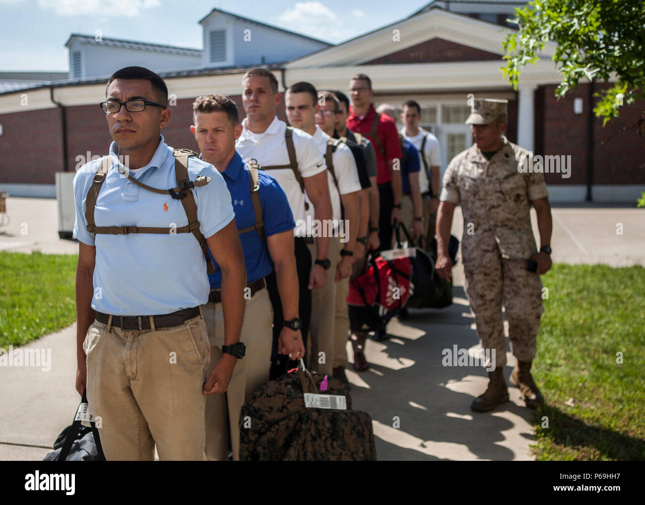 Candidates arrive to Officer Candidate School (OCS) aboard Marine Corps ...