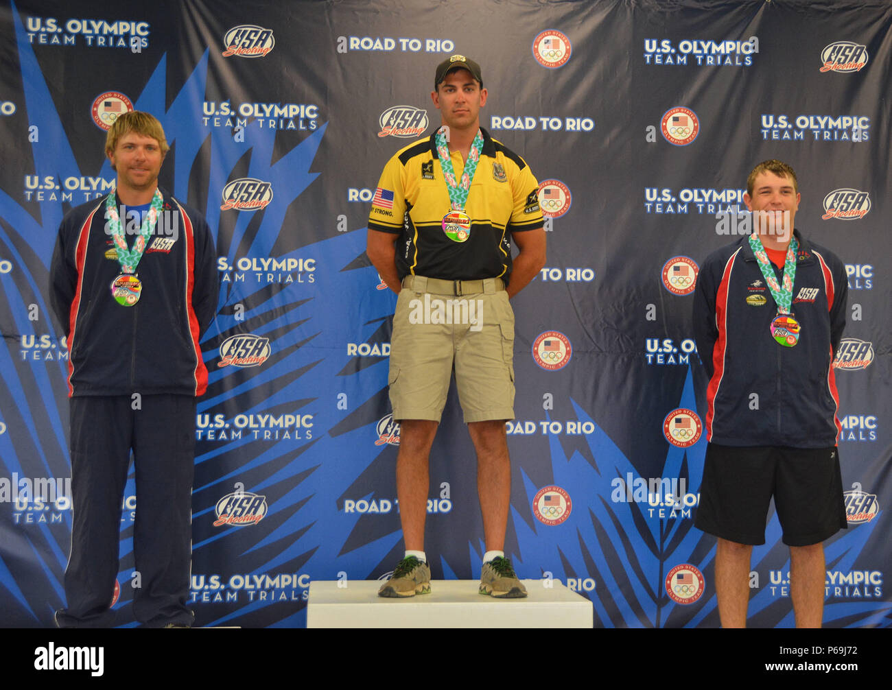 TILLAR, Ark.—Spc. Mark Staffen, U.S. Army Marksmanship Unit, center ...