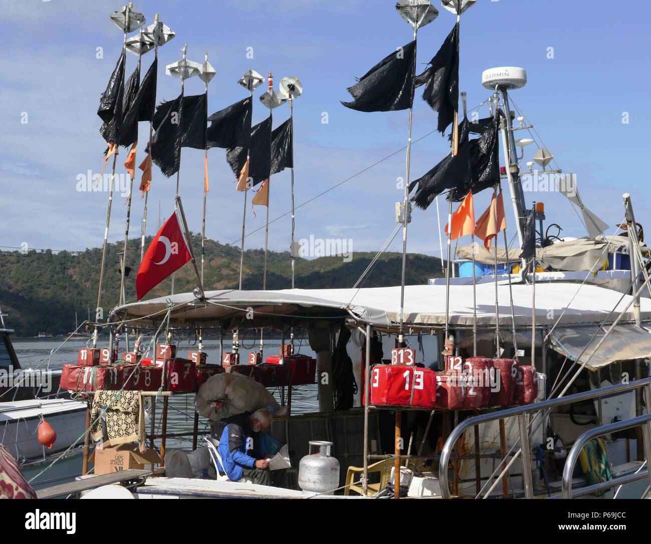 Turkish fishing boat in Fethiye Stock Photo - Alamy