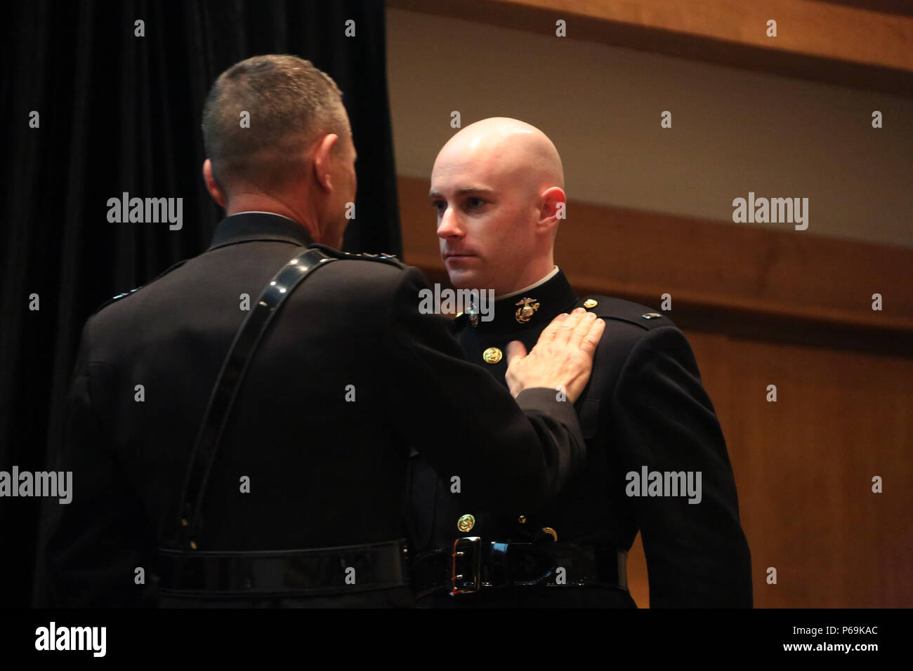 Lt. Gen. Jon M. Davis, left, Deputy Commandant for Aviation, pins wings ...