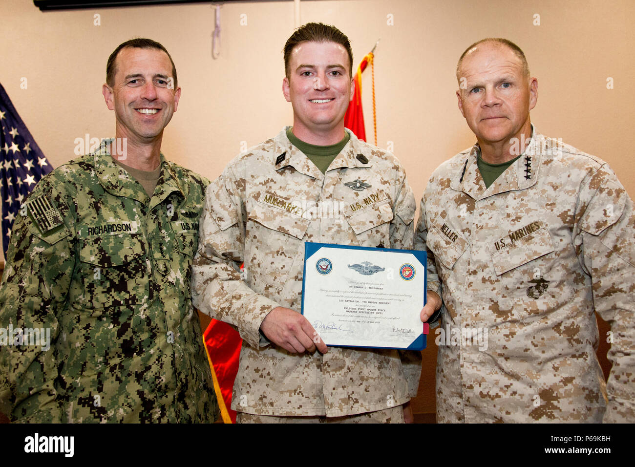Chief of Naval Operations, Adm. John M. Richardson, left, and the ...