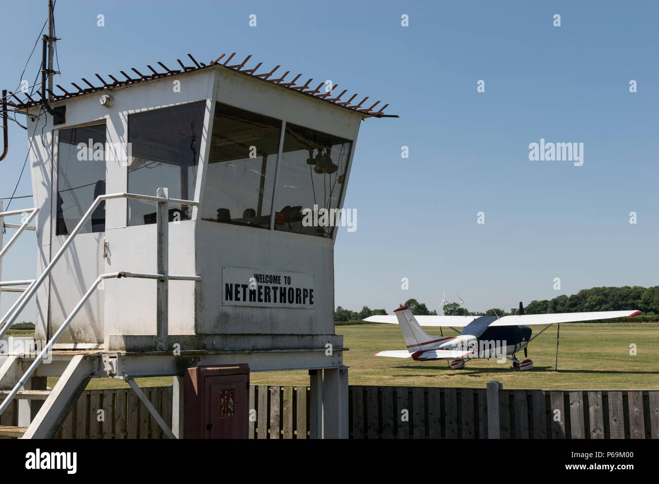 Control tower at Netherthorpe Airfield, the home of Sheffield Aero Club ...
