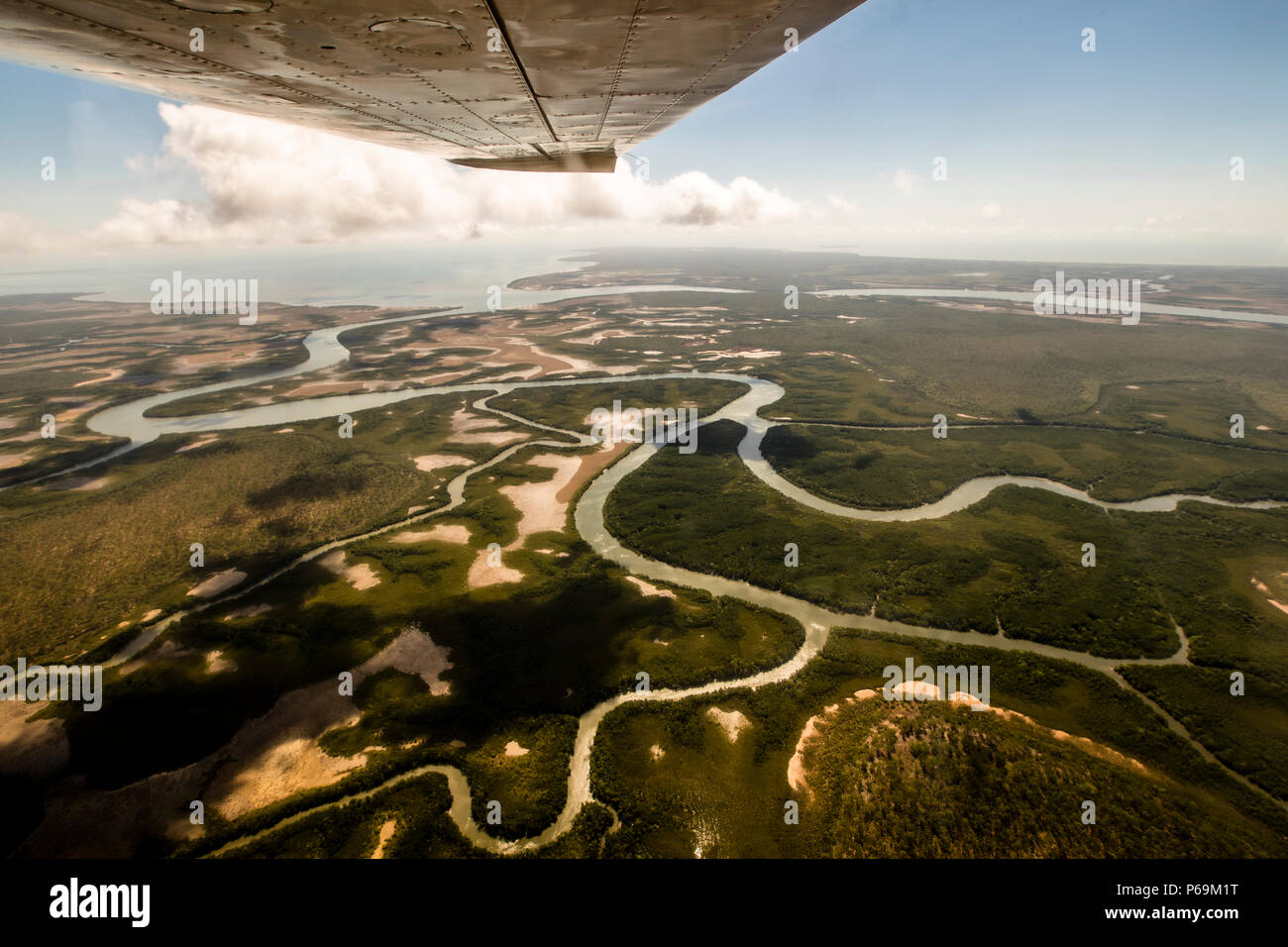 View from the plane on the Northern Territory of Australia. In the ...