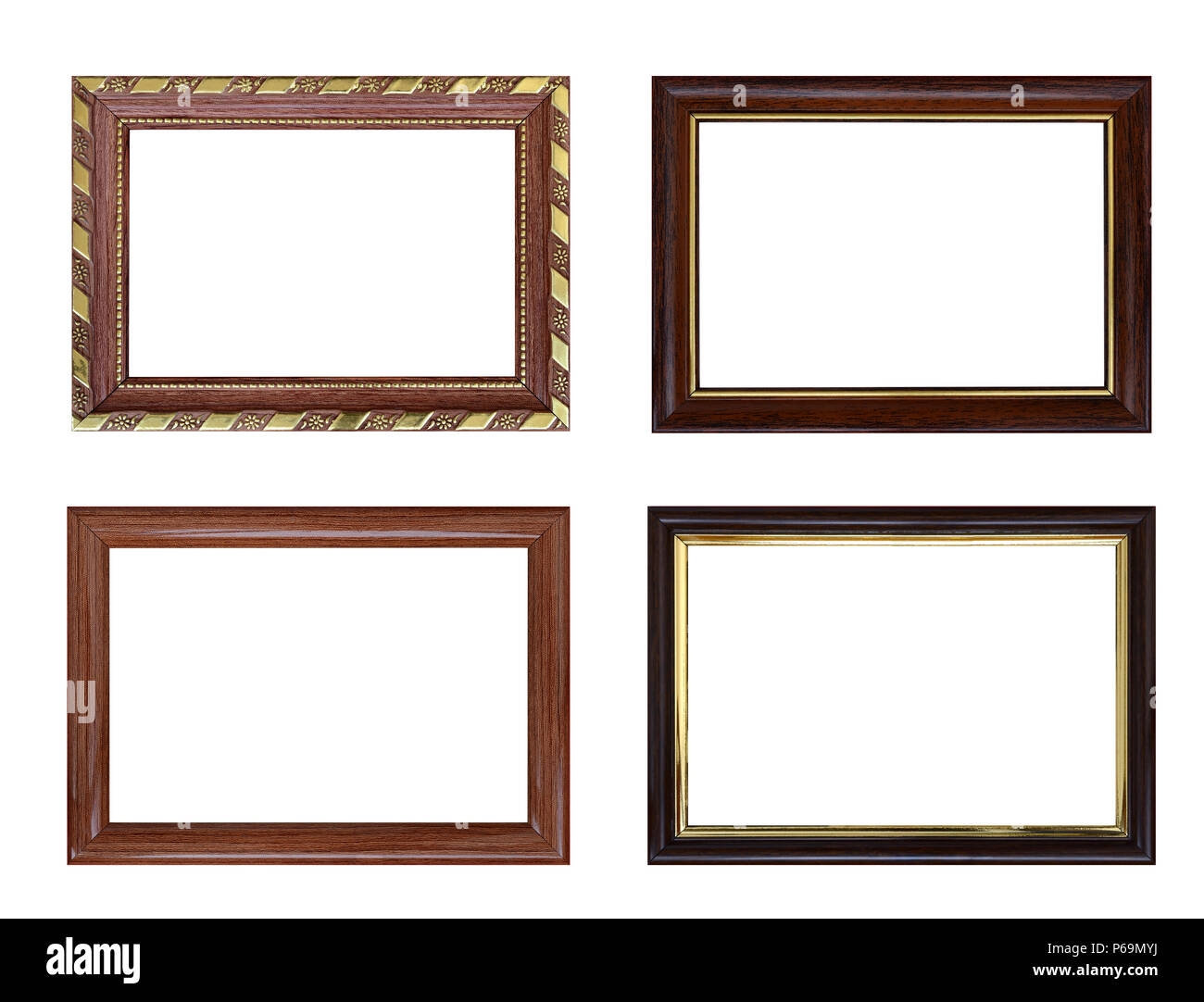 Set of empty picture frames with free space inside, isolated on white ...