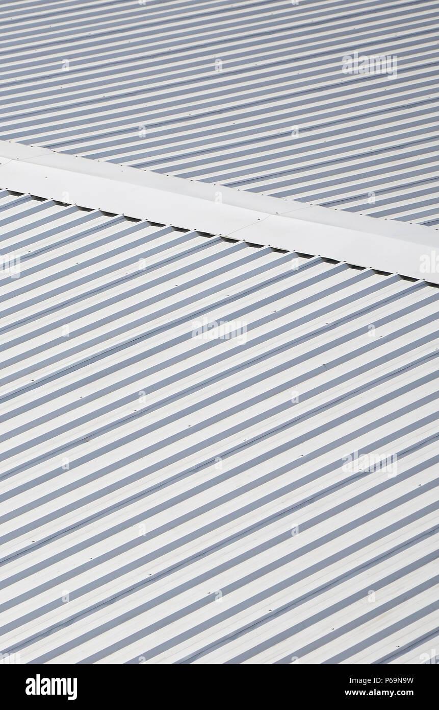 Metal gray roof with rhythmic parallel relief directions Stock Photo ...