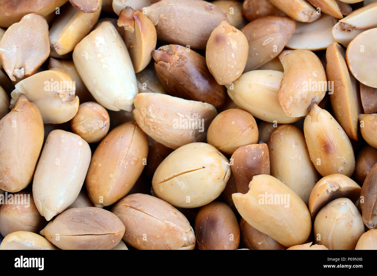 Peanut. A lot of small yellow nuts without peel. Background texture ...