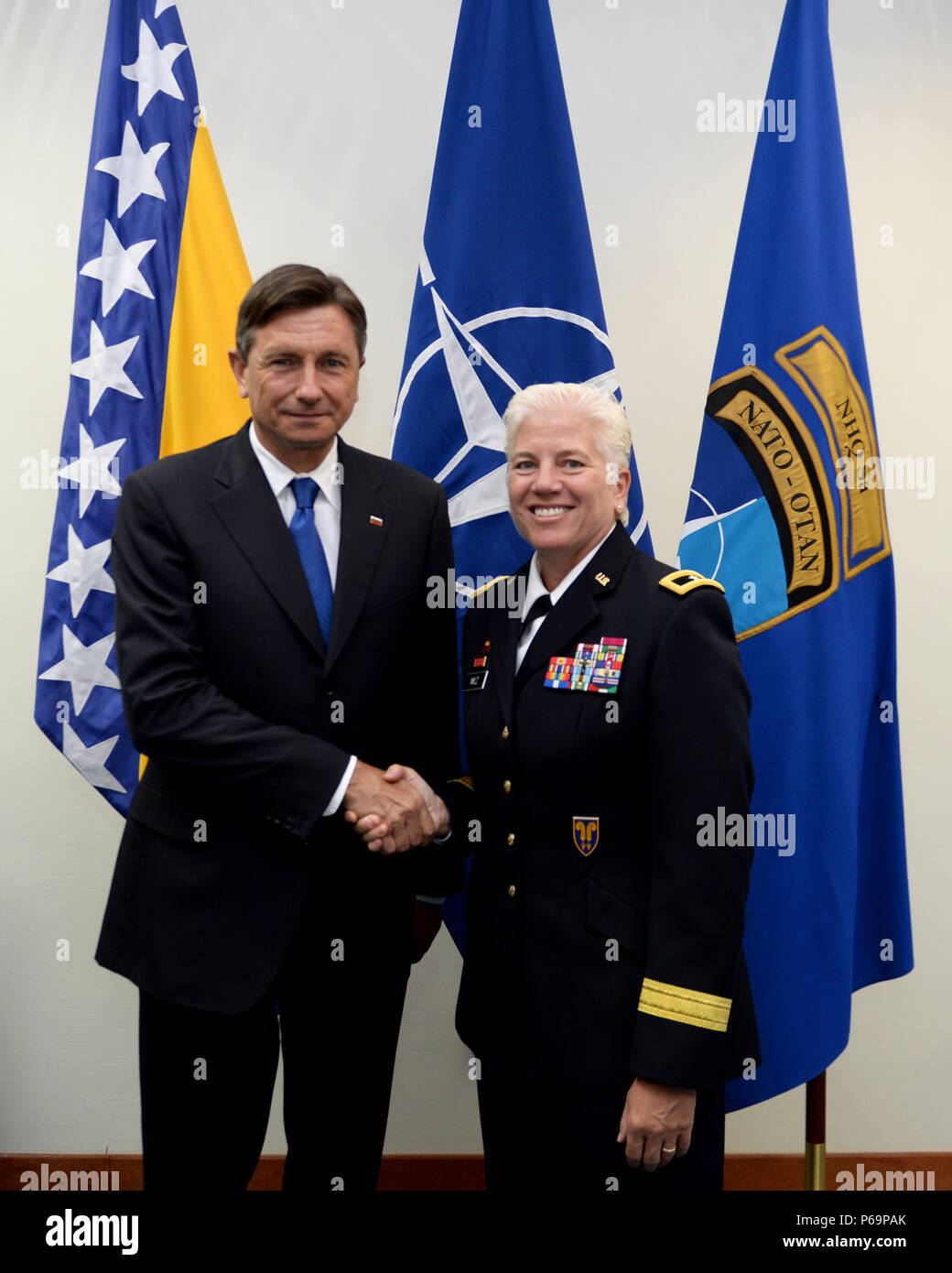 Brig. Gen. Giselle Wilz, NATO Headquarters Sarajevo commander, welcomes ...