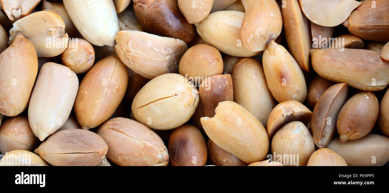 Peanut. A lot of small yellow nuts without peel. Background texture ...