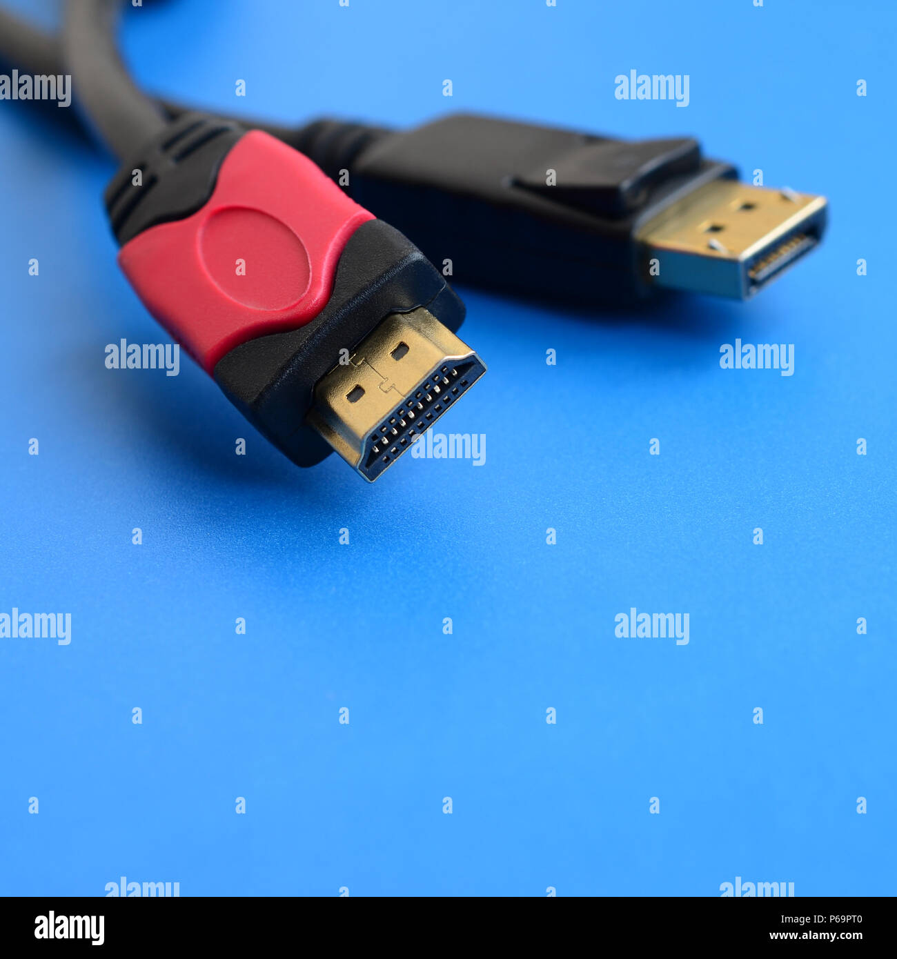 Audio video HDMI computer cable plug and 20-pin male DisplayPort gold ...