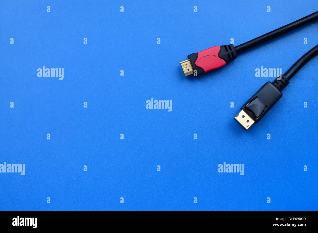 Audio video HDMI computer cable plug and 20-pin male DisplayPort gold ...