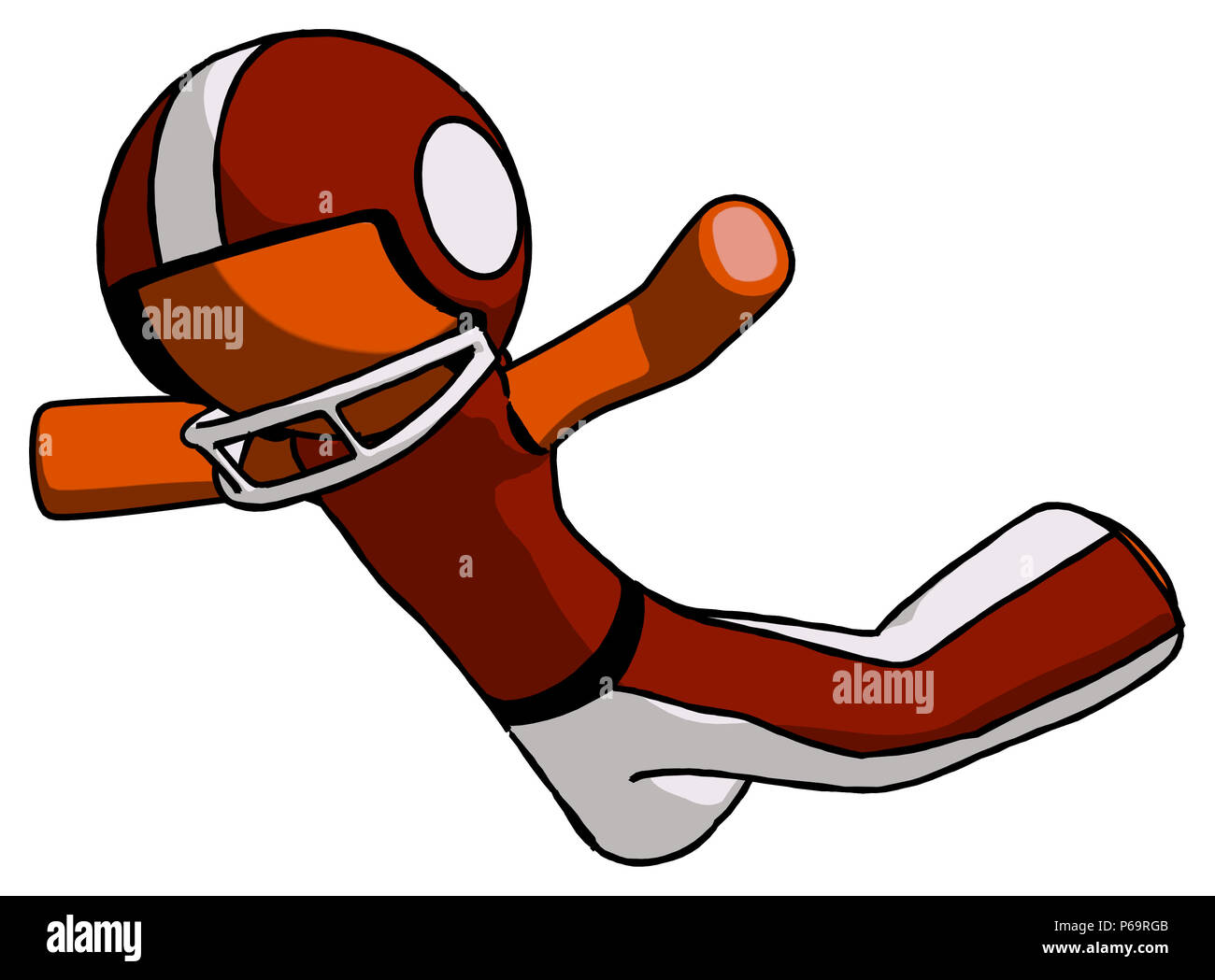 Orange football player man skydiving or falling to death Stock Photo ...