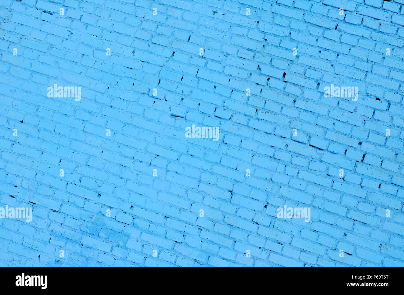 Square brick block wall background and texture. Painted in blue Stock ...