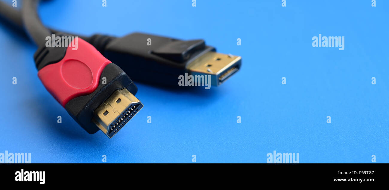 Audio video HDMI computer cable plug and 20-pin male DisplayPort gold ...