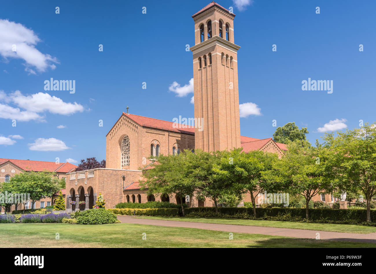 Mt Angel Abbey St. Benedict monastery, Willamette Valley Oregon Stock ...