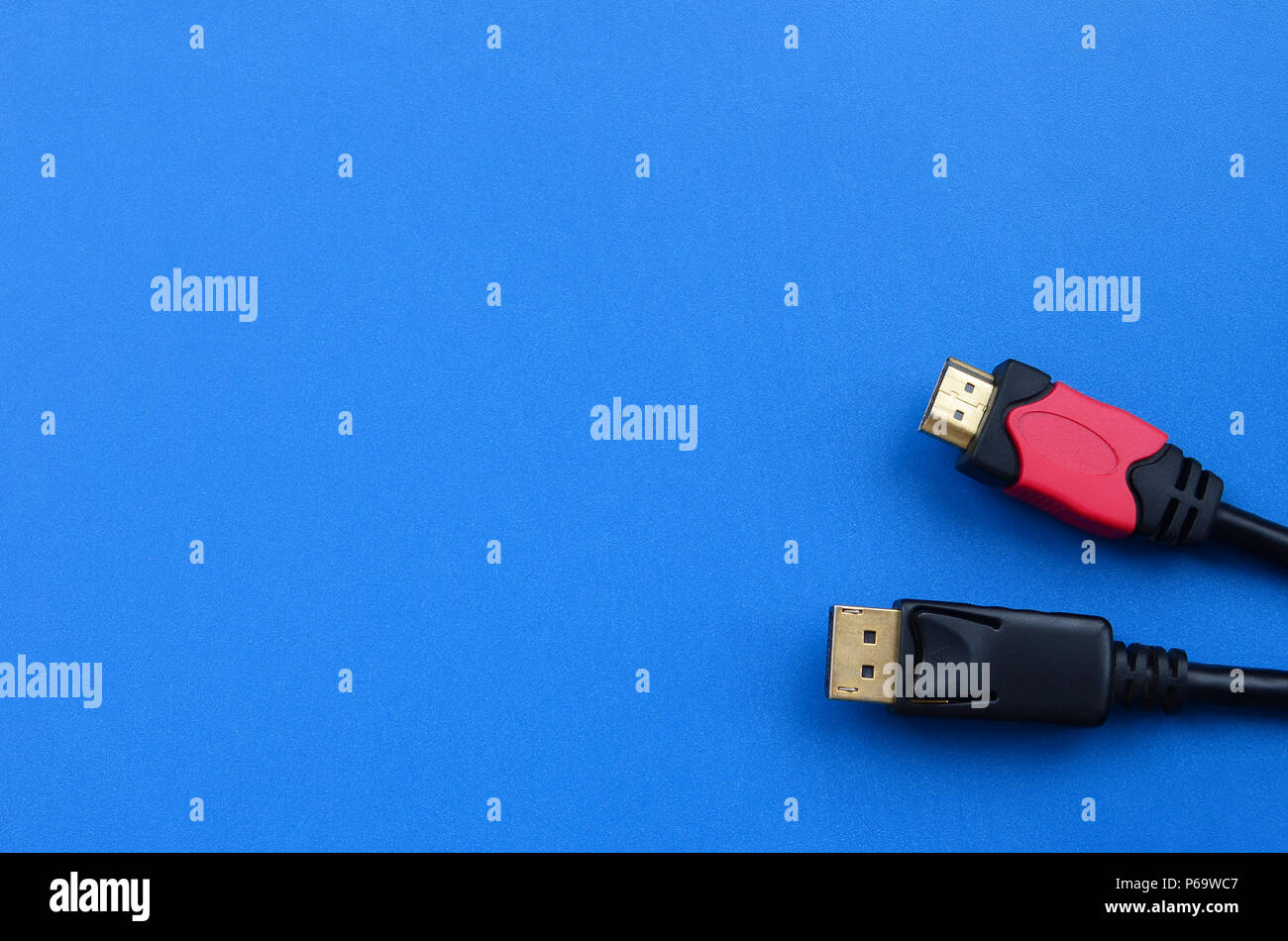 Audio video HDMI computer cable plug and 20-pin male DisplayPort gold ...