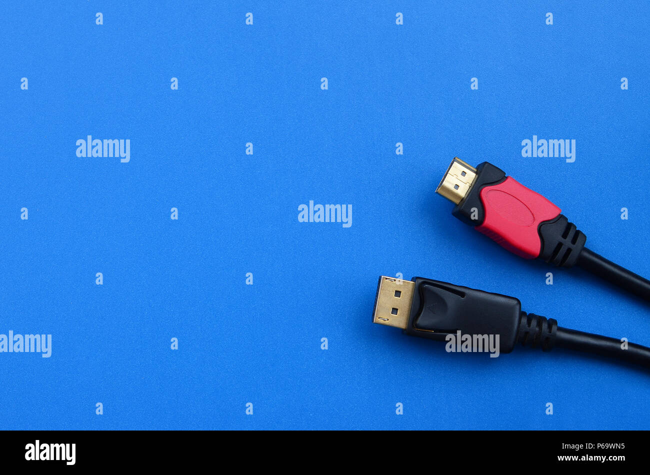 Audio video HDMI computer cable plug and 20-pin male DisplayPort gold ...