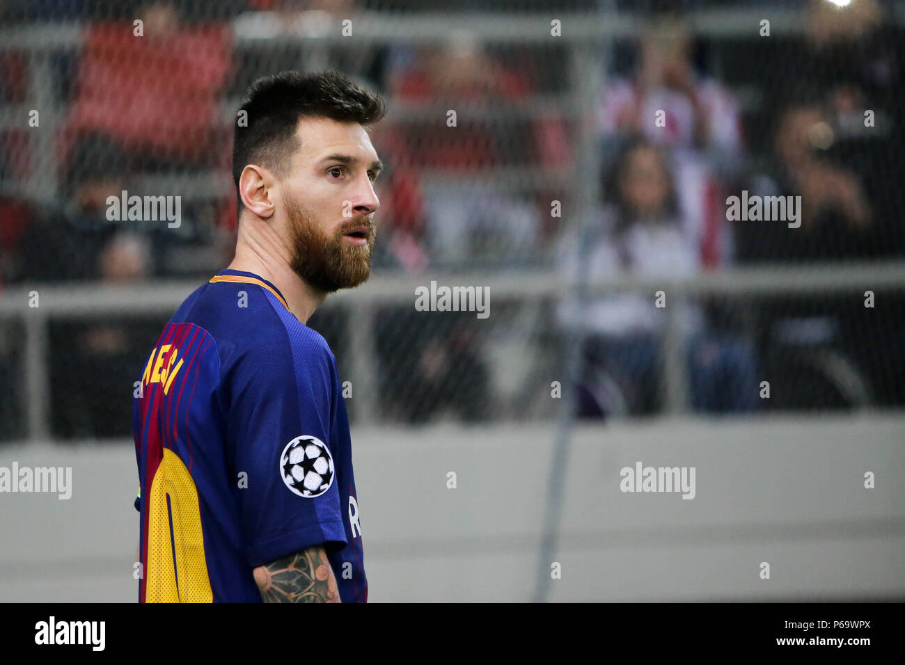 Portrait of Lionel Messi during UEFA Champions League game between ...