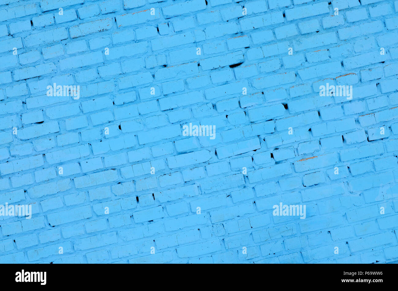 Square brick block wall background and texture. Painted in blue Stock ...