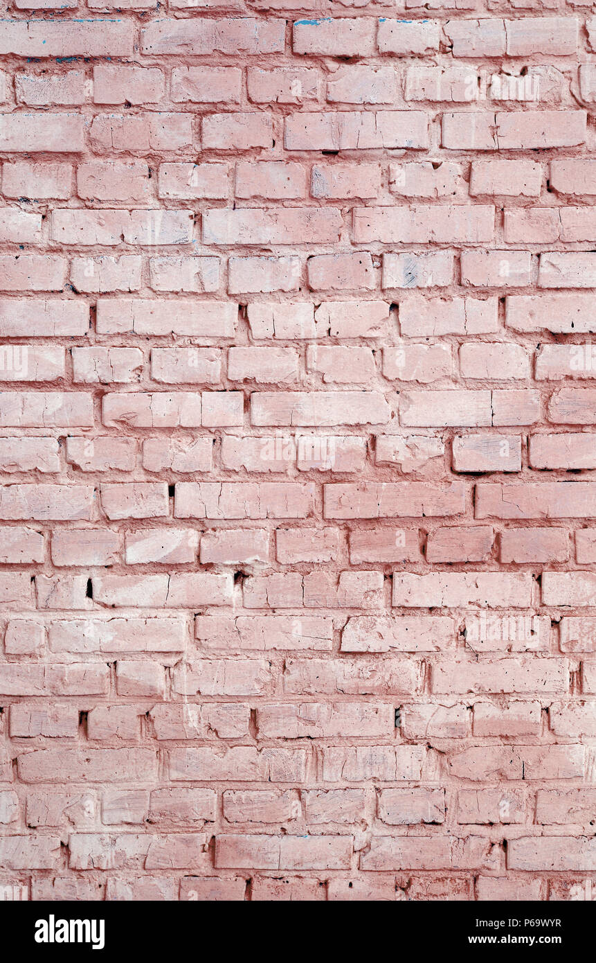 Square brick block wall background and texture. Painted in red Stock ...