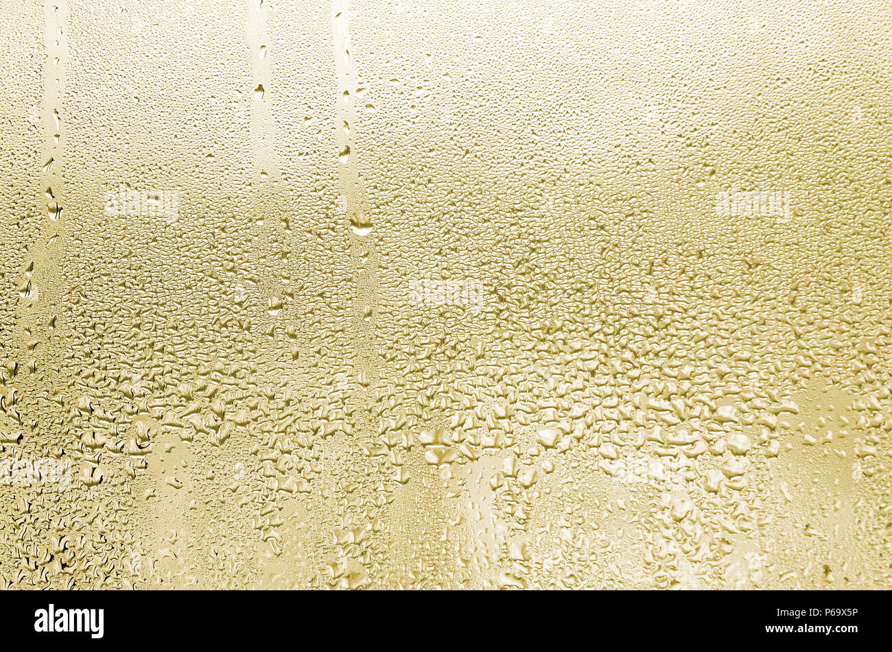 Texture of a drop of rain on a glass wet transparent background. Toned ...