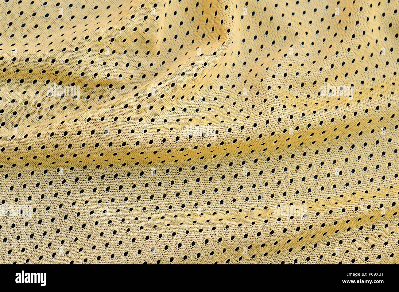 Yellow sport jersey clothing fabric texture and background with many ...