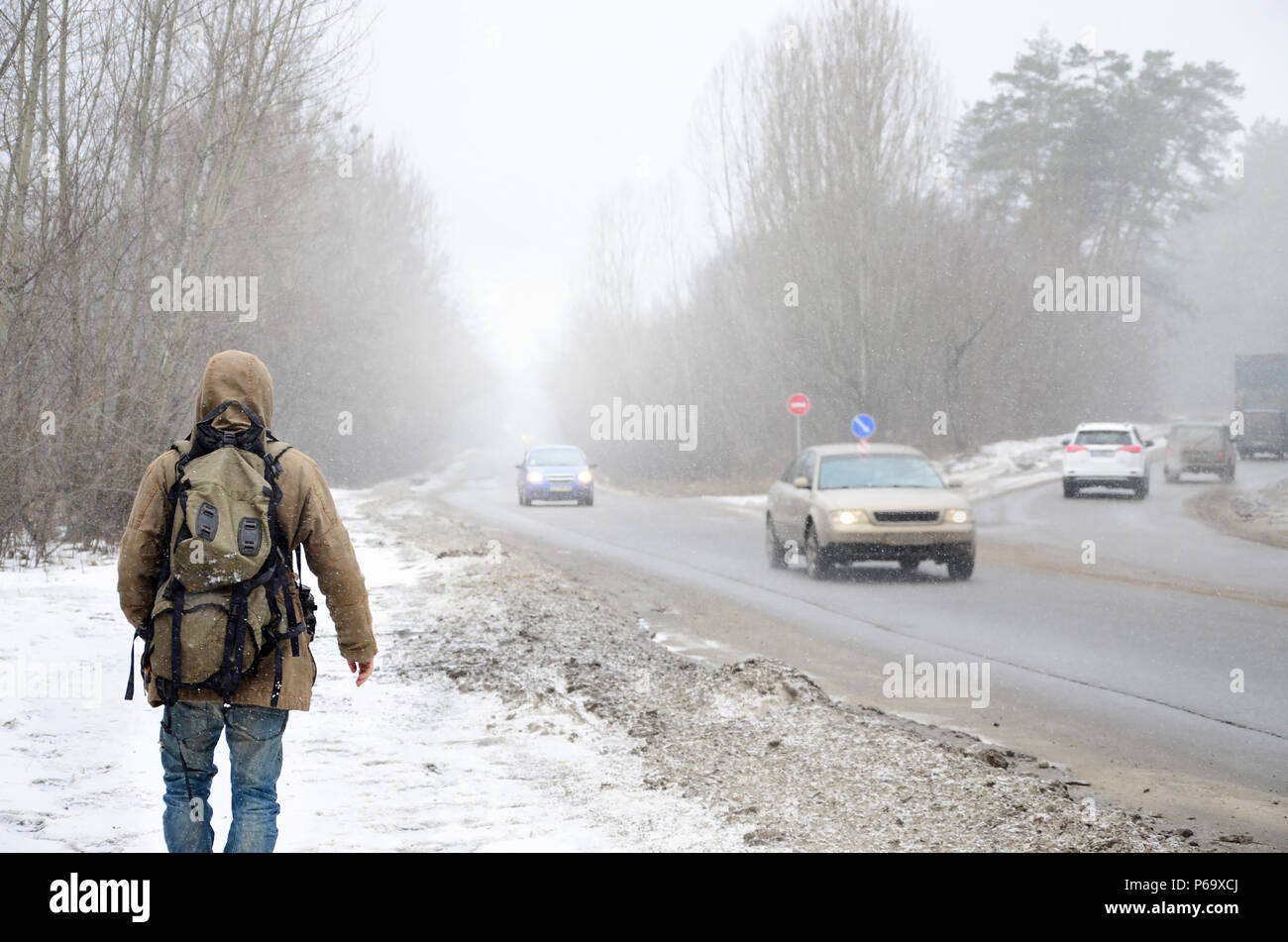 Sad Man In Snow High Resolution Stock Photography and Images - Alamy