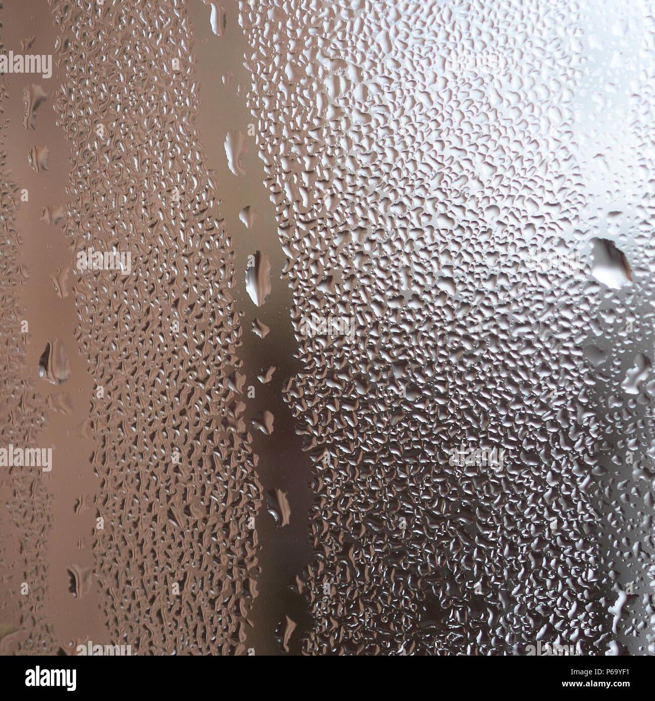 The texture of a misted glass with a lot of drops and condensation ...