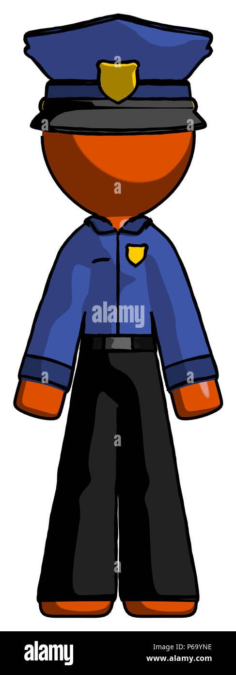Orange police man standing forward Stock Photo - Alamy