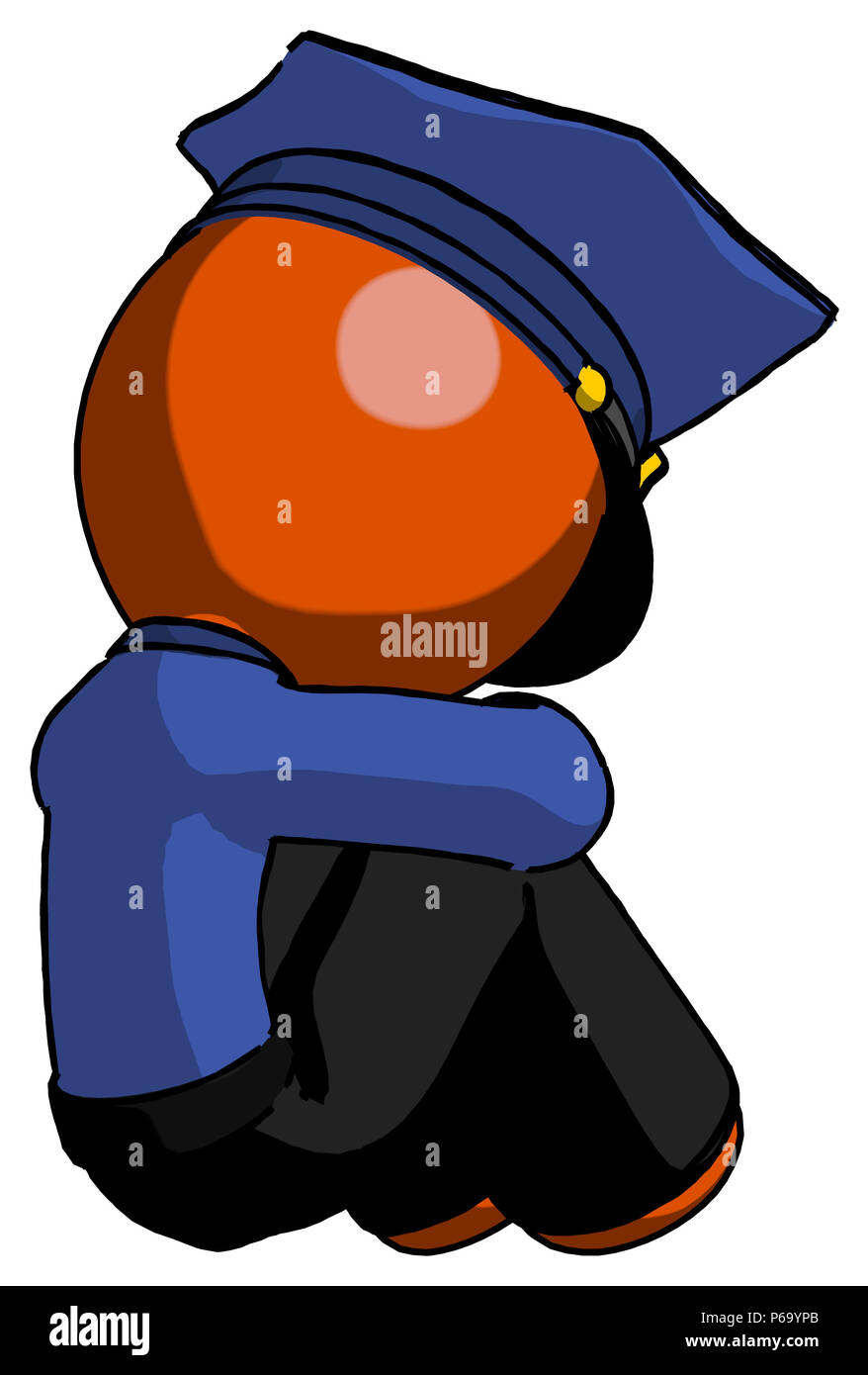 Security guard male back view Cut Out Stock Images & Pictures - Alamy