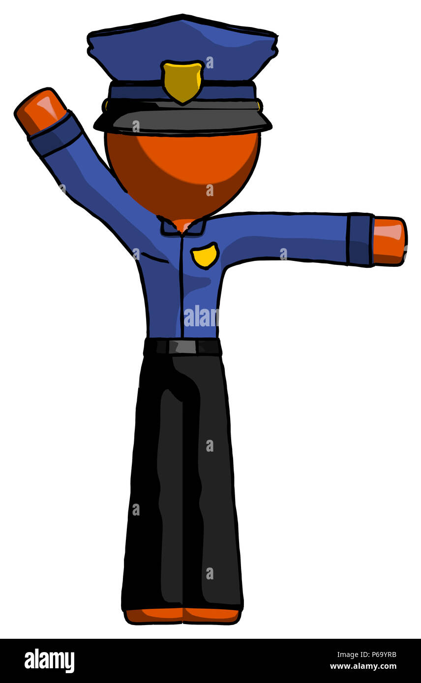 Orange police man directing traffic right Stock Photo - Alamy