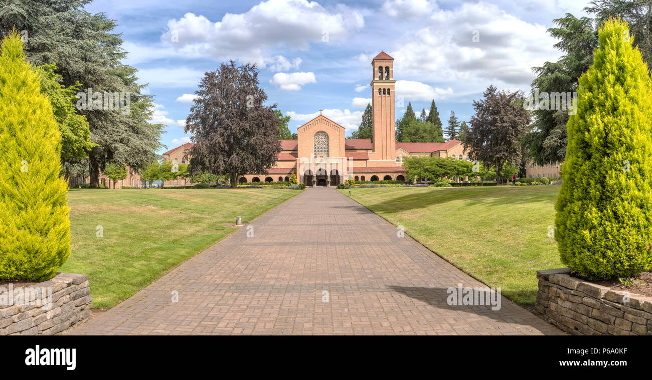 Mt Angel Abbey St. Benedict monastery, Oregon panorama Stock Photo - Alamy