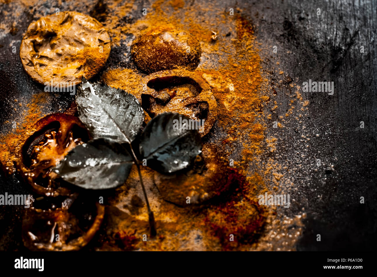 Close up of an face pack consisting and all the ingredients i.e. tomato ...