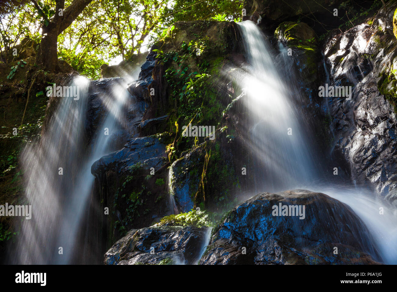 Panama waterfall landscape at the beautiful waterfalls Chorro las Yayas ...