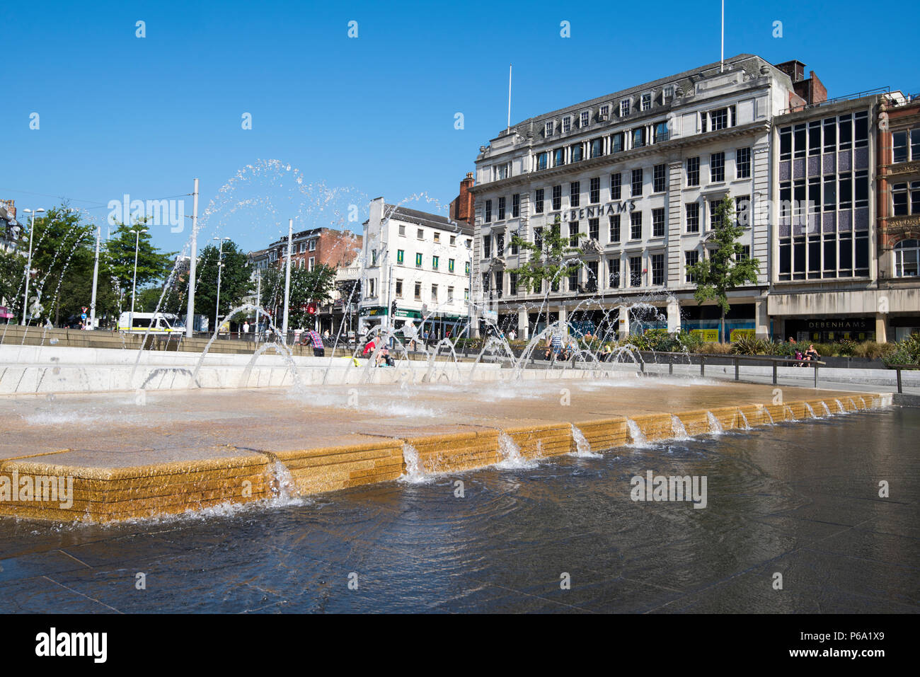 Market Square Fountains, Nottingham City, Nottinghamshire England UK ...
