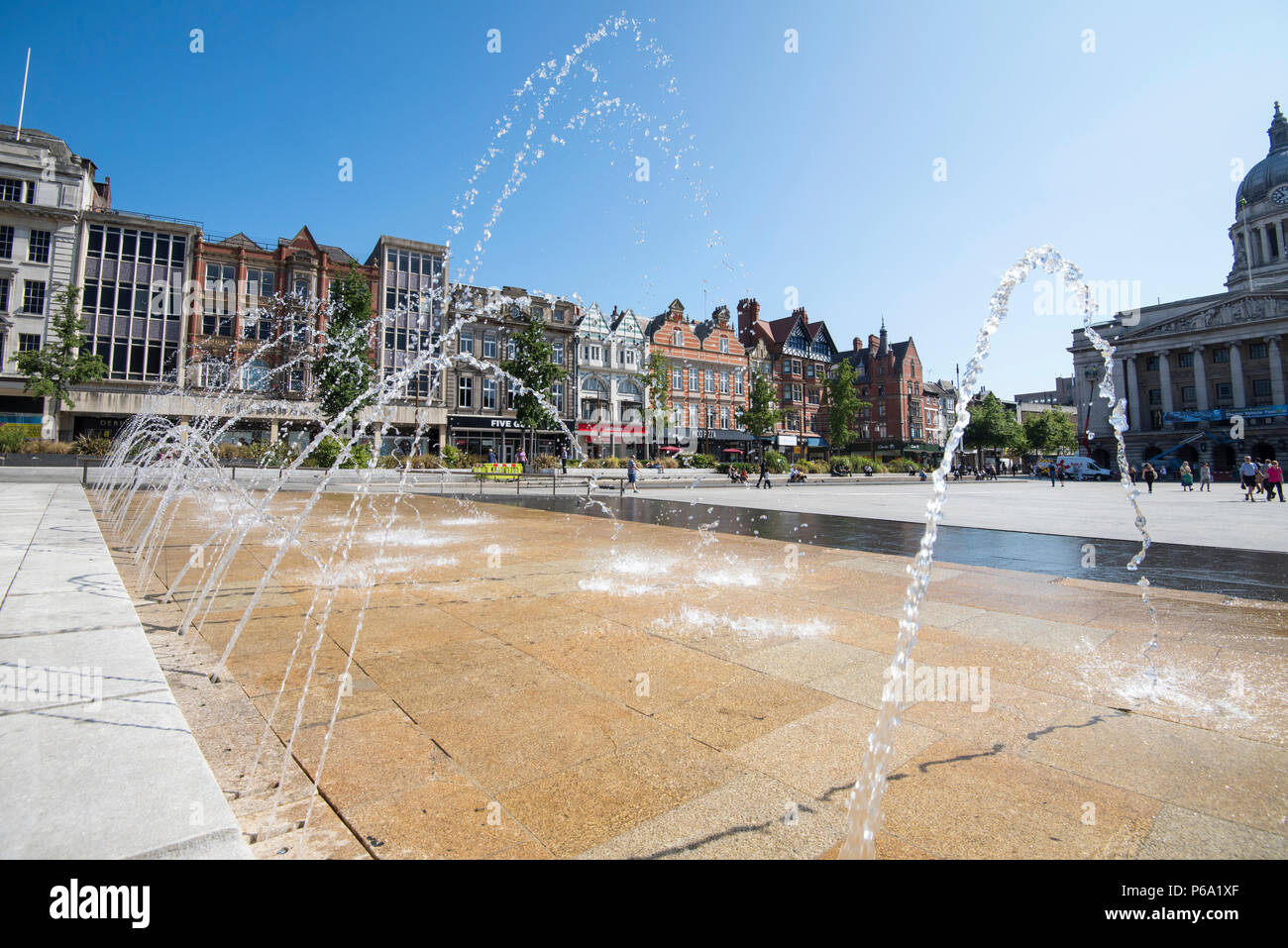 Market Square Fountains, Nottingham City, Nottinghamshire England UK ...