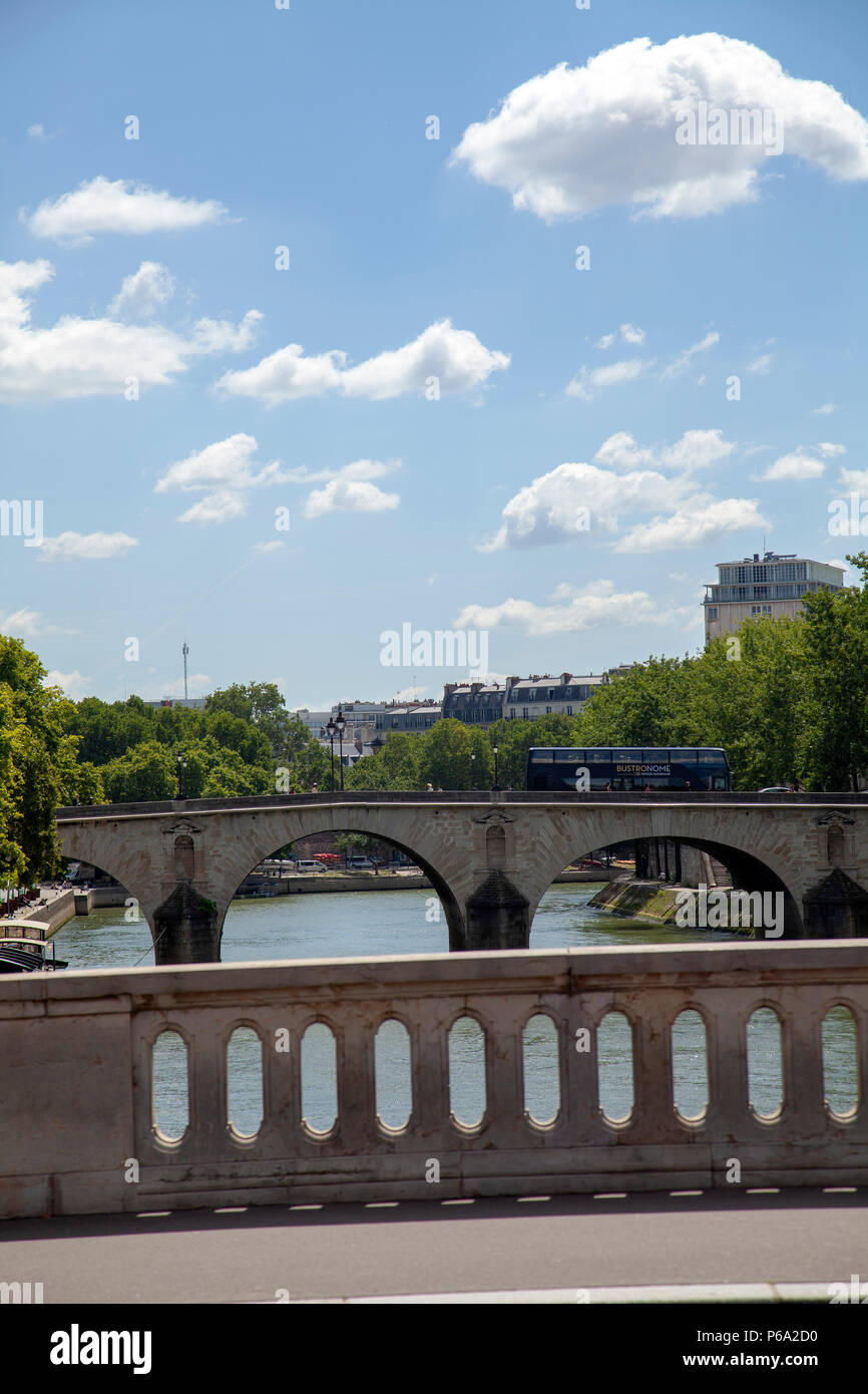 Views from Pont Louis Philippe across Pont Marie and beyond in Paris ...