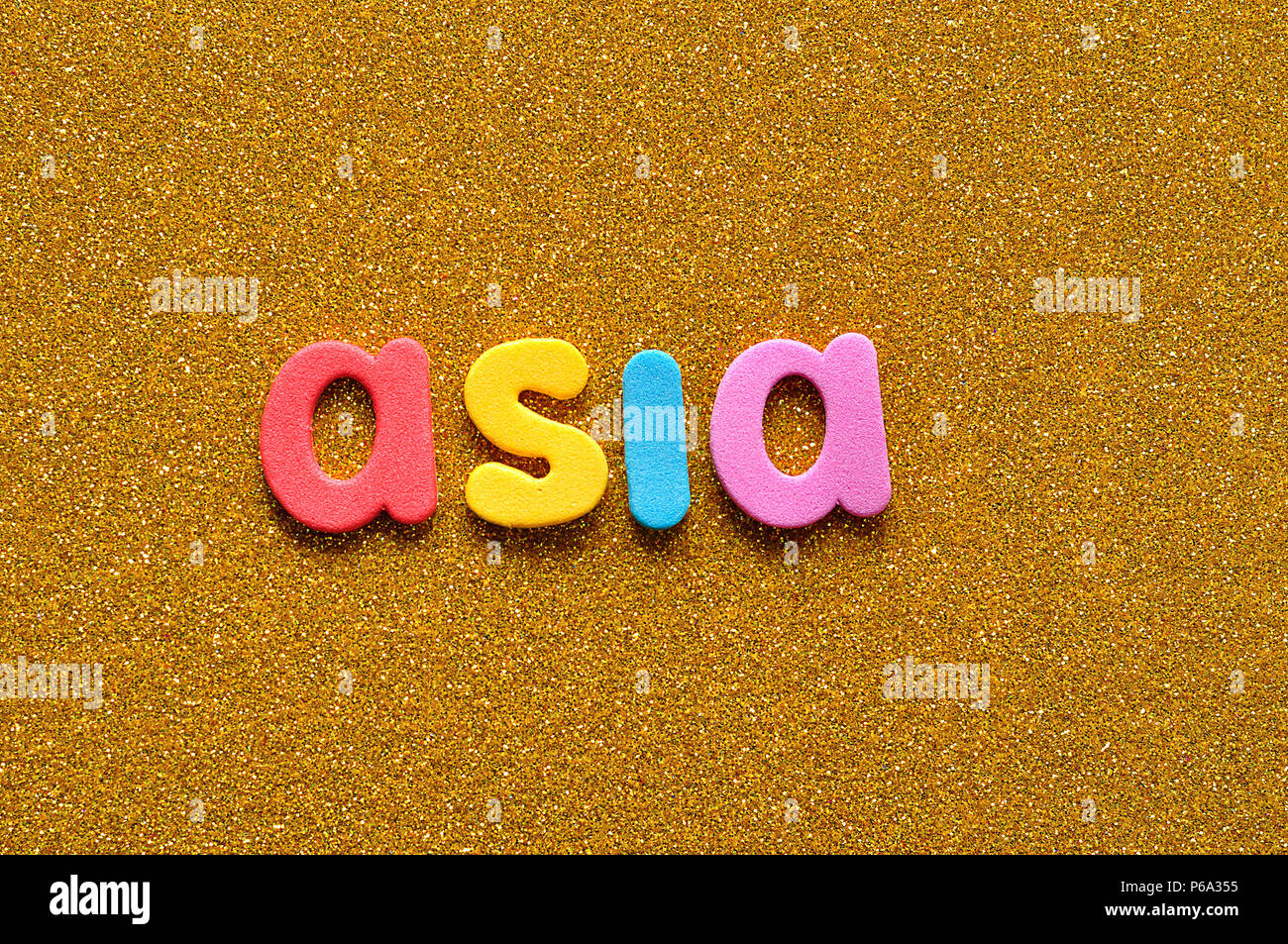 The word Asia in colorful letters Stock Photo - Alamy